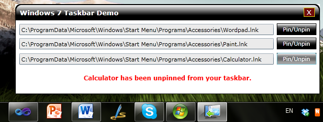 Silverlight 4: Interoperability with Windows 7 Taskbar using COM | Kunal Chowdhury